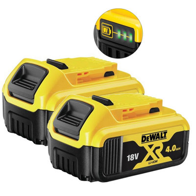 2 X DeWalt DCB182 18v 4.0Ah Li-Ion Battery XR Range Lithium Ion Genuine ...