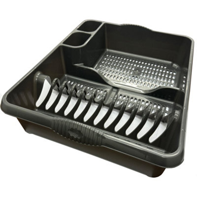 2 x Dish Drainer Rack Strong Kitchen Counter Large Plastic Cutlery Rack ...