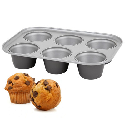 2 x Dishwasher Safe Jumbo 6 Cup Muffin Tin Large Cupcake Bakeware Pan