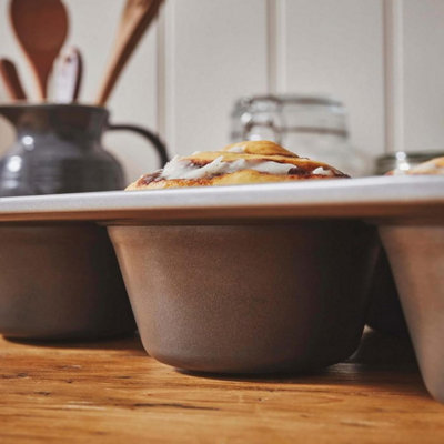 2 x Dishwasher Safe Jumbo 6 Cup Muffin Tin Large Cupcake Bakeware Pan