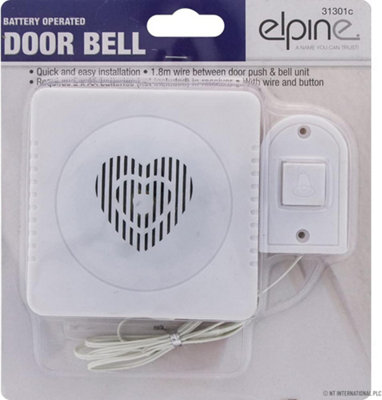 2 X Door Bell Wired Chime House Speaker Easy Fit Push Battery Operated ...