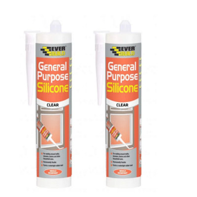 2 x Everbuild Clear Multi Purpose Silicone 280ML