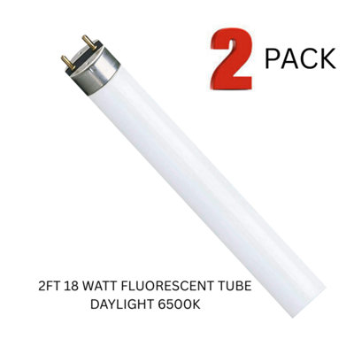2 x F18w - T8 Triphosphor Fluorescent Tube 2ft 18W - Colour Daylight - 860