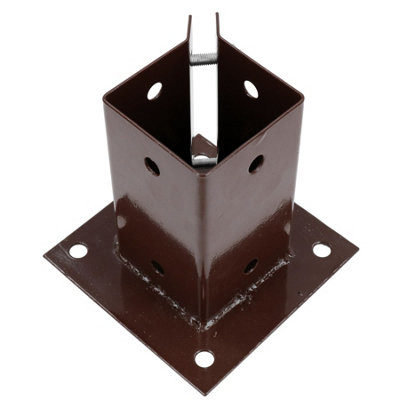 2 x Fence Post Decking Bolt Down Support Holder Clamp For Posts 75mm x 75mm