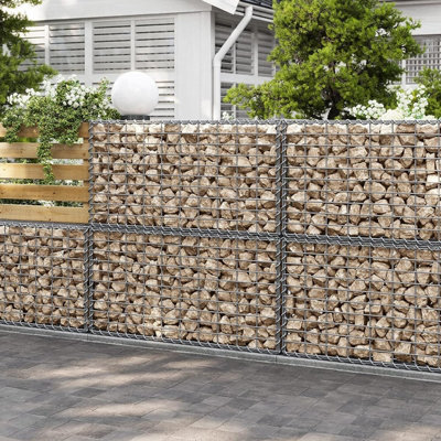 2 x Gabion Stone Wire dia 4mm Mesh size 10 x 5cm Galvanized 100 x 50 x ...