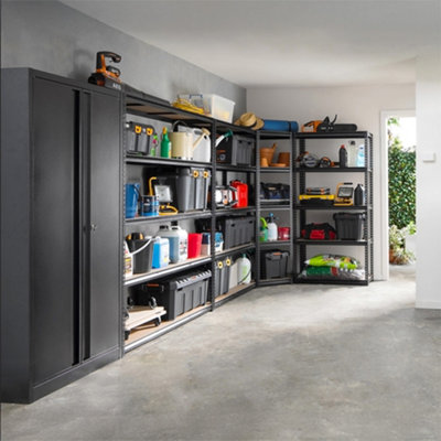 2 x Garage Utility Shelving Unit, 5-Tier MDF Storage Shelves With ...