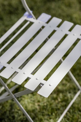 2 x Garden Trading Outdoor Indoor Bistro Chairs Seat Clay Steel Metal Patio