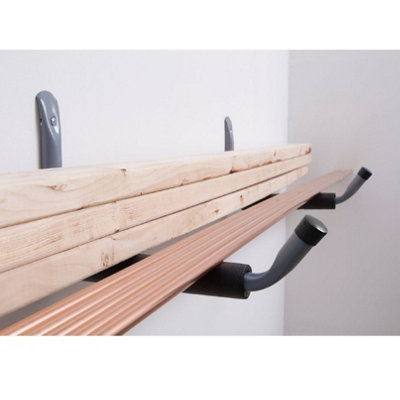 2 x Giant Heavy Duty Storage Hooks Wall Mounted Ladder Bike Garage ...