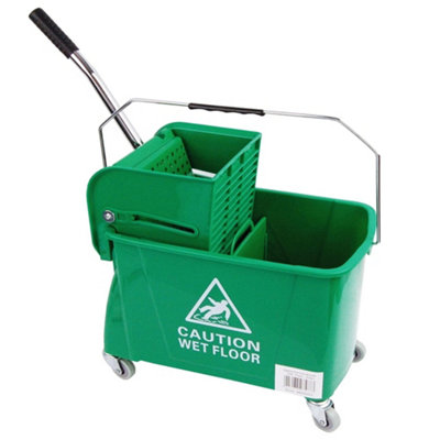 2 x Green 20L Strong Kentucky Mop Dual-Bucket & Wringer System With ...