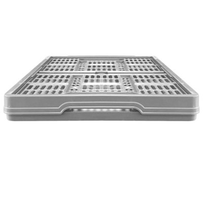 2 x Grey 32L Plastic Folding Crate Boxes With Handles Collapsible, Foldable & Stackable