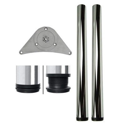 2 x Heavy Duty Adjustable Chrome Table Legs / Breakfast Bar / Desk ...