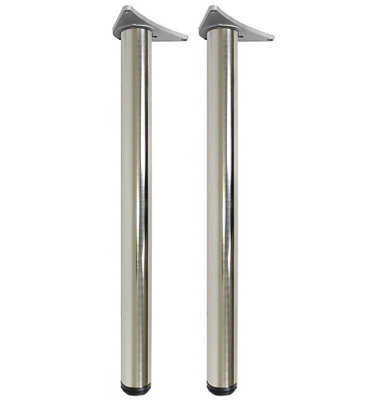 2 x Heavy Duty Adjustable Chrome Table Legs / Breakfast Bar / Desk ...
