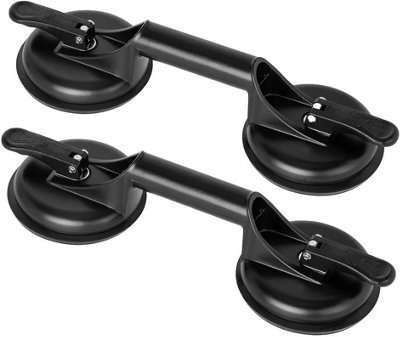 2 x Heavy Duty Dual Aluminium Suction Cup Lifter Glass Puller Bodywork