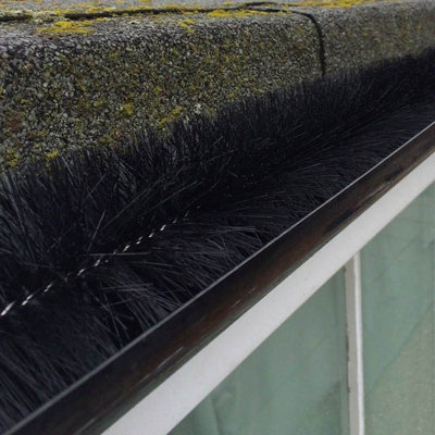 2 x Hedgehog Gutter Brush Guard 100mm Black 4m Clean Leaf & Debris Free 8m