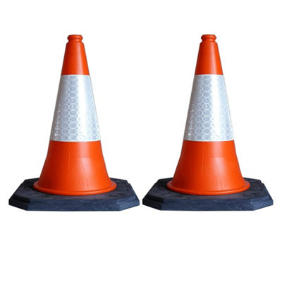 2 x High Visibility Orange Reflective 75cm Self Weighted Road ...