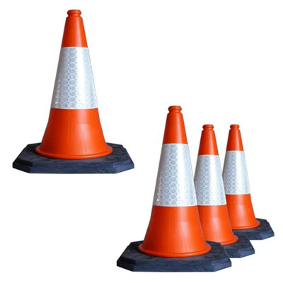 2 x High Visibility Orange Reflective 75cm Self Weighted Road ...