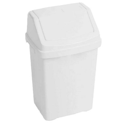 2 x Ice White 8L Easy Clean Plastic Rubbish Waste Swing Bin For Home ...