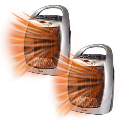 2 x Igenix IG9030 Ceramic Electric Fan Heater, Ideal for Small Rooms ...