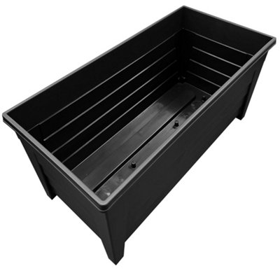 2 x Large Long 55cm Black Grosvenor Trough Flower Garden Planter For ...