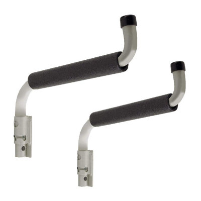 2 x Large Padded Swivel Wall Hooks for Ladder Storage, Bikes, Sheds ...