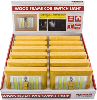 2 X Led Battery Operated Switch Night Light Cordless Bright Cob Lighting