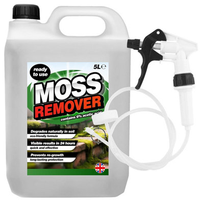 2 x Long Lasting Ready To Use 5 Litre Moss Remover With Long Hose ...