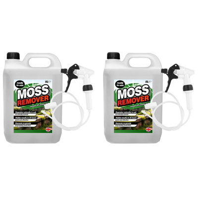 2 x Long Lasting Ready To Use 5 Litre Moss Remover With Long Hose ...