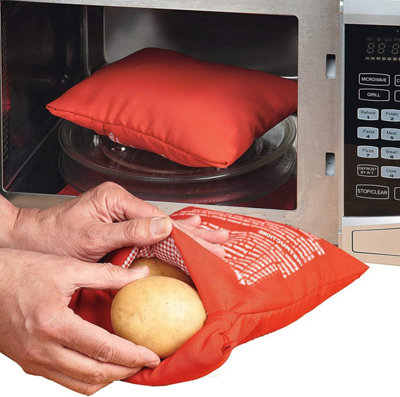 2 x Microwave Baked Potato Express Cooker Bags - Reusable Polyester ...