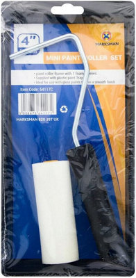 2 X Mini Paint Roller Kit 4 Inch Decorating Plastic Tray Sleeve Roller ...