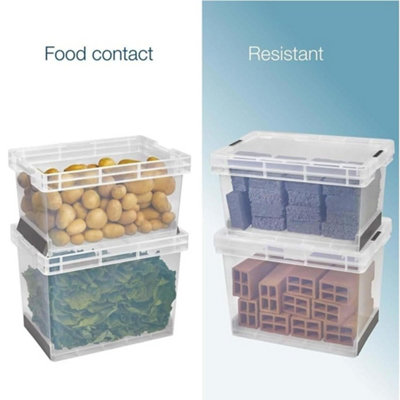 2 x Modular Plastic Storage Containers 60 Litre Ultra Resistant With ...