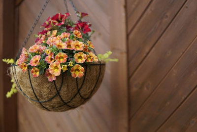 2 x Natural Coco Hanging Basket Liner Cupped Shaped Coco Liner for a 12 ...