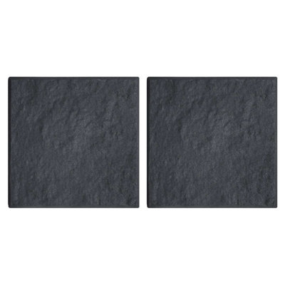 2 x Nicoman Square Stomp Stone Graphite Grey 30cm x 30cm | DIY at B&Q