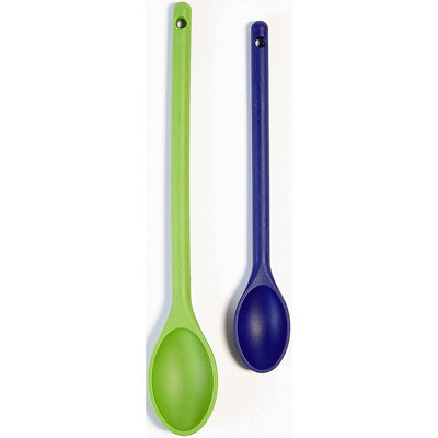 2 x Non-Stain Nylon Cooking Spoons - 38 & 30cm Heat Resistant, Non ...