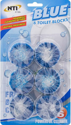 2 X Pack Of 6 Toilet Blue Blocks Block Cleaner Freshener Tablets Loo ...