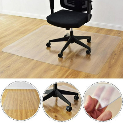 2 X PVC TRANSPARENT FLOOR PROTECTOR DURABLE LOW PILE CHAIR MATS 90CM X ...