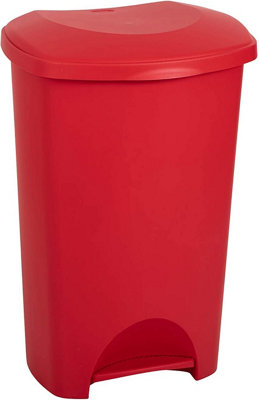 2 x Red 50L Recycling Commercial Medical Utility Waste Trash Pedal Bins ...