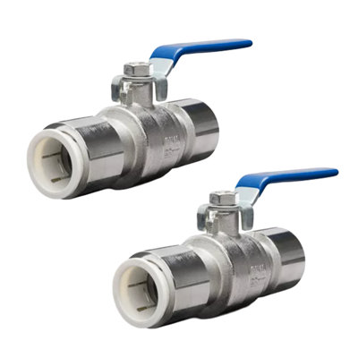 2 x Reliance, 15mm Compression Lever Ball Valve with JG Speedfit ...