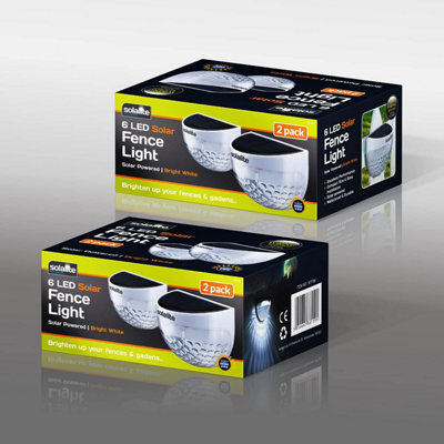 2 X Semi-circle Security Lights - Sensor Fence Light With 6 LEDs ...