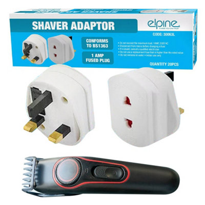 Buy 2 X Shaver Adaptor UK To 2 Pin Socket Plug Fuse Toothbrush Bath ...