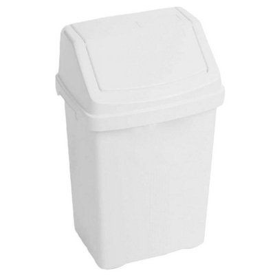 2 x Small 8L Ice White Rubbish Waste Flip Top Bins For Living Areas ...