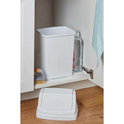 2 x Small 8L Ice White Rubbish Waste Flip Top Bins For Living Areas ...