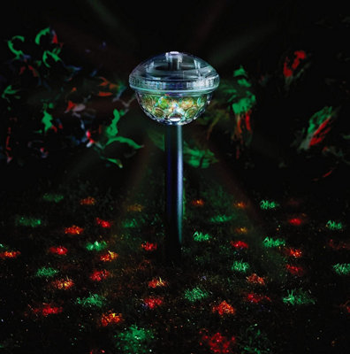 2 x Solar Powered Multicolour Projector Lights - Disco Ball Effect ...