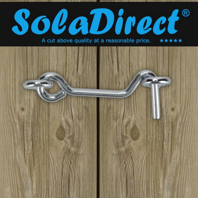 2 x Steel Cabin Hook and Hook and Eye Latch, 10cm / 4" Long, Shed Door ...