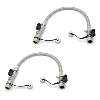 2 x Straight 15mm Filling Loop with Check Valve and Two Stop Valves ...