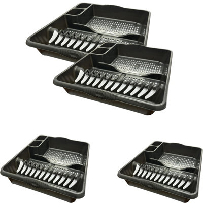 2 x Strong Dish Drainer Rack Plastic Kitchen Counter With Integral Handles