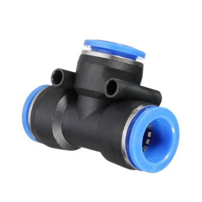 2 x T Piece Connectors 4mm Speed Push Fit for Pneumatic Air, Water ...