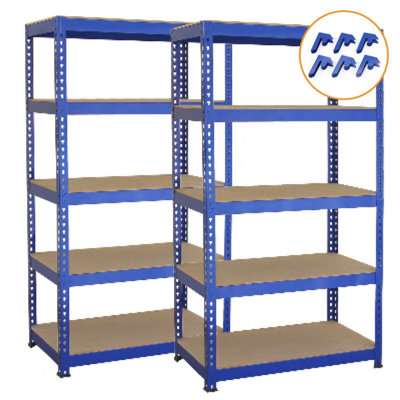 2 x T-RAX Blue Metal Racking Units 75cm x 150cm x 30cm with Free Bay ...