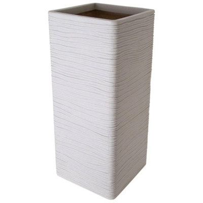 2 x Tall Amalfi Stone Effect Flower Planters Ideal For Home, Gardens ...