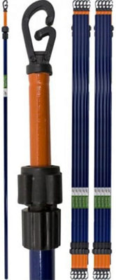 2 X Telescopic Clothes Line Prop Extending Washing Metal Pole Extendable