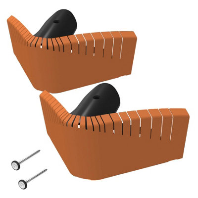 2 x Terracotta Hip End Tile Closer Units, Dry Roof Fixing to Replace Mortar